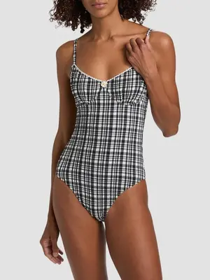 Solid & Striped The Taylor Plaid Seersucker One-piece Swimsuit