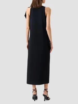 Akris Lasercut Crêpe Appliqué Midi Dress