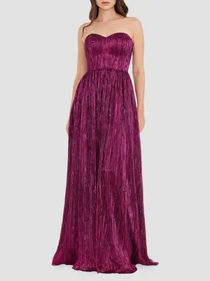 Dress The Population Audrina Pleated Bustier Maxi Dress
