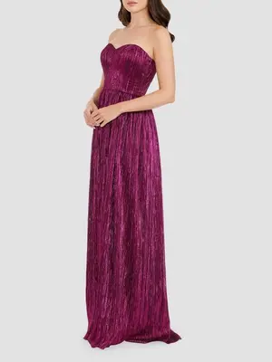Dress The Population Audrina Pleated Bustier Maxi Dress