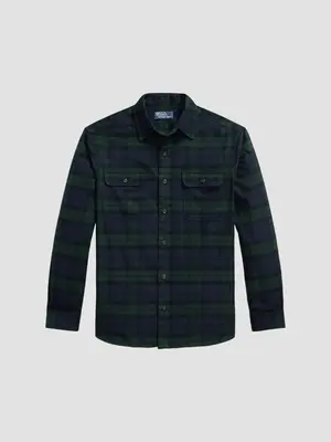 Polo Ralph Lauren Classic-fit Plaid Flannel Workshirt - Navy Forest Multi