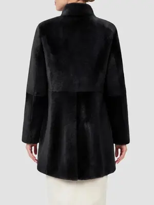 Gorski Merino Lamb Stroller Coat - Black