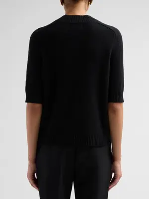 Loulou De Saison Ruth Cashmere Elbow-sleeve Top - Black