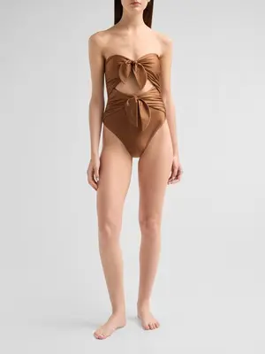 Zimmermann Aster Scarf Tie One-piece Swimsuit