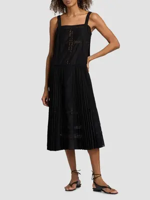 3.1 Phillip Lim Pleated Lace-trimmed Midi-dress