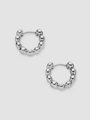 David Yurman Bezel Set Hoop Earrings In Sterling Silver With Diamonds, 13.4mm