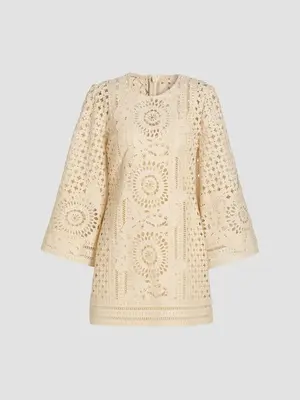 Zimmermann Indra Embroidered Lace Minidress