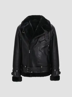Gorski Shearling Moto Zip Jacket