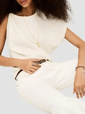 Ba&sh Allia Asymmetric Cotton T-shirt