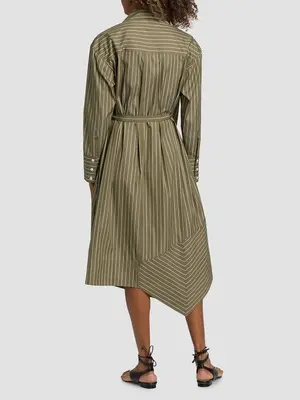 3.1 Phillip Lim Asymmetric Striped Poplin Wrap Shirtdress
