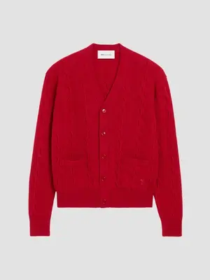 AMI Paris Cable-knit Wool Cardigan
