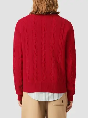 AMI Paris Cable-knit Wool Cardigan
