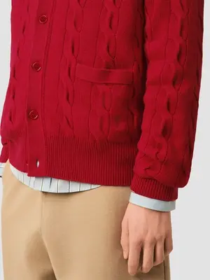 AMI Paris Cable-knit Wool Cardigan