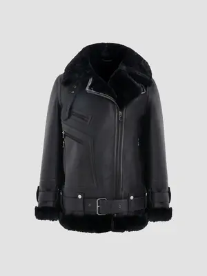 Gorski Select Shearling Lamb Moto Zip Jacket