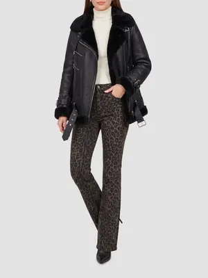 Gorski Select Shearling Lamb Moto Zip Jacket