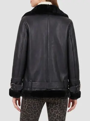Gorski Select Shearling Lamb Moto Zip Jacket