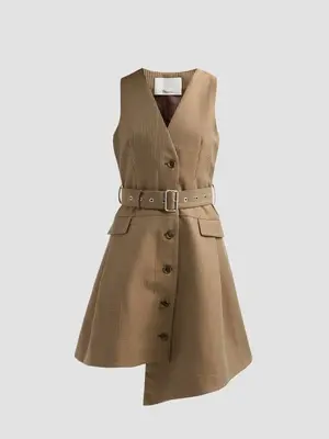 3.1 Phillip Lim Houndstooth Tweed Belted Knee-length Dress