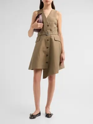 3.1 Phillip Lim Houndstooth Tweed Belted Knee-length Dress
