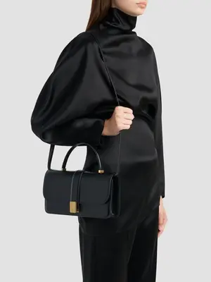 Khaite Blake Leather Top Handle Bag - Black