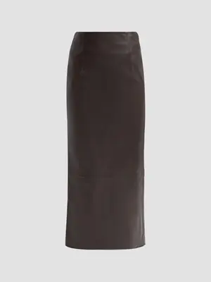 Loulou De Saison Inga Leather Maxi Skirt - Coffee