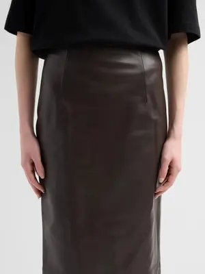 Loulou De Saison Inga Leather Maxi Skirt - Coffee