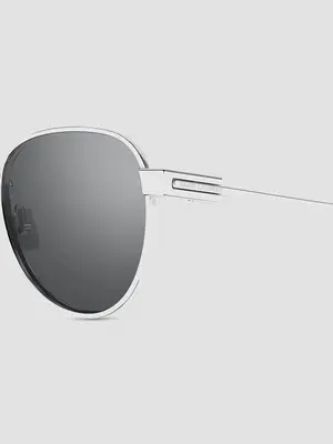 Saint Laurent 53mm Round Metal Sunglasses - Silver Black