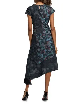 3.1 Phillip Lim Desert Flower Twist Multi-print Midi-dress