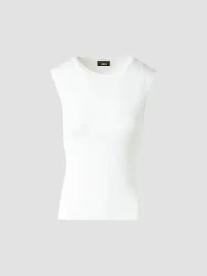 Akris Stretch-silk Knit Top - Ecru