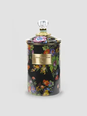 MACKENZIE-CHILDS Flower Market Canister - Black