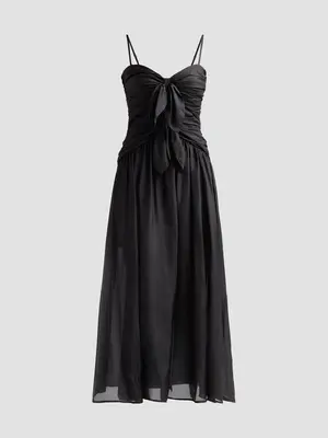 Zimmermann Aster Silk Scarf Midi-dress - Black