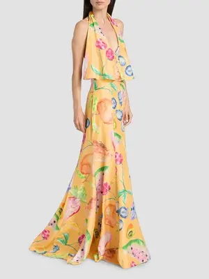 Rosie Assoulin Bat Your Eyelashes Halter Gown