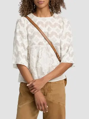 Ba&sh Apollon Embroidered Babydoll Top