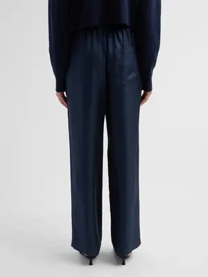 Loulou De Saison Alera Satin Wide-leg Pants