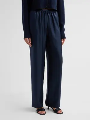 Loulou De Saison Alera Satin Wide-leg Pants