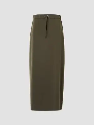 Akris Lasercut Crêpe Drawstring Midi Skirt