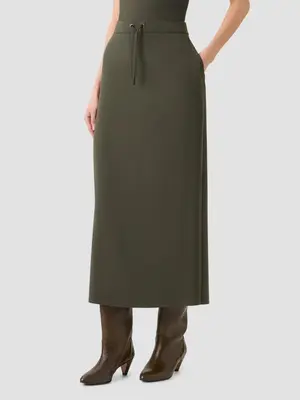 Akris Lasercut Crêpe Drawstring Midi Skirt