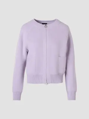 Akris Cashmere Piqué Zip Cardigan - Malva