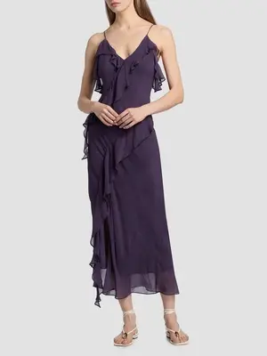 Ba&sh Oceane Ruffled Midi-dress