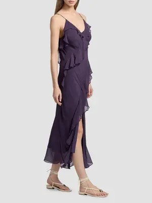 Ba&sh Oceane Ruffled Midi-dress