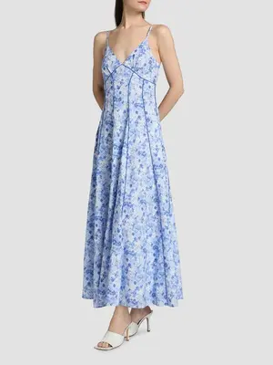 Rosie Assoulin Cami Floral Cotton Poplin Maxi Dress