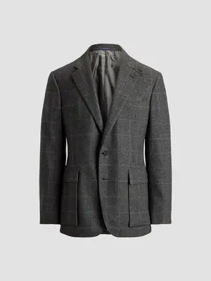 Ralph Lauren Purple Label Glenn Hand-tailored Tick-weave Jacket - Medium Grey Multi