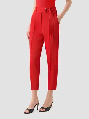 Akris Fred Virgin-wool Belted Mid-rise Tapered-leg Pants