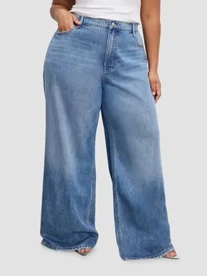 Good American Weightless Good Standard Ease Wide-leg Jeans