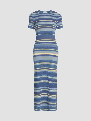 Ba&sh Tonnie Striped Cotton Maxi Dress