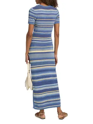 Ba&sh Tonnie Striped Cotton Maxi Dress