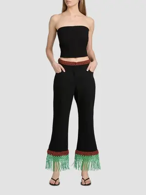 Rosie Assoulin Macrame Pizzants Pants