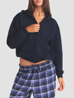 SKIMS Cotton Fleece Zip-up Hoodie
