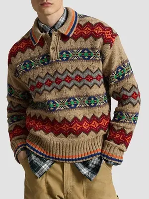 Polo Ralph Lauren Fair Isle Wool-blend Polo-collar Sweater