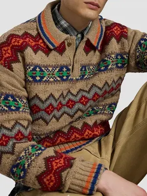 Polo Ralph Lauren Fair Isle Wool-blend Polo-collar Sweater