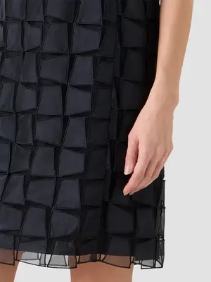 Akris Embroidered Organza A-line Mini Dress